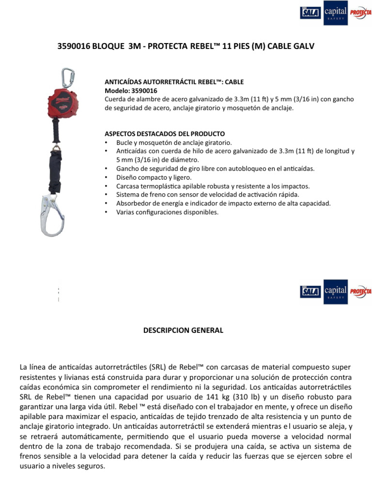 Linea Retractil de 11 FT Con Gancho Grande Fijo - 2024 | PDF | Cuerda