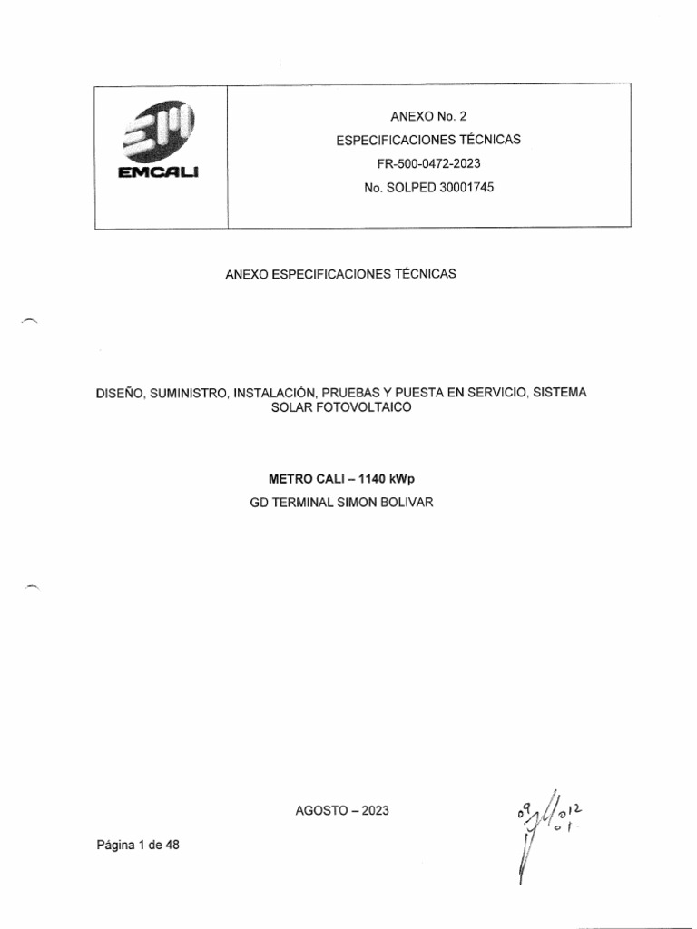 Anexo 1 - Especificaciones Tecnicas 900-Ipu - 2023 Fr-0472 | PDF