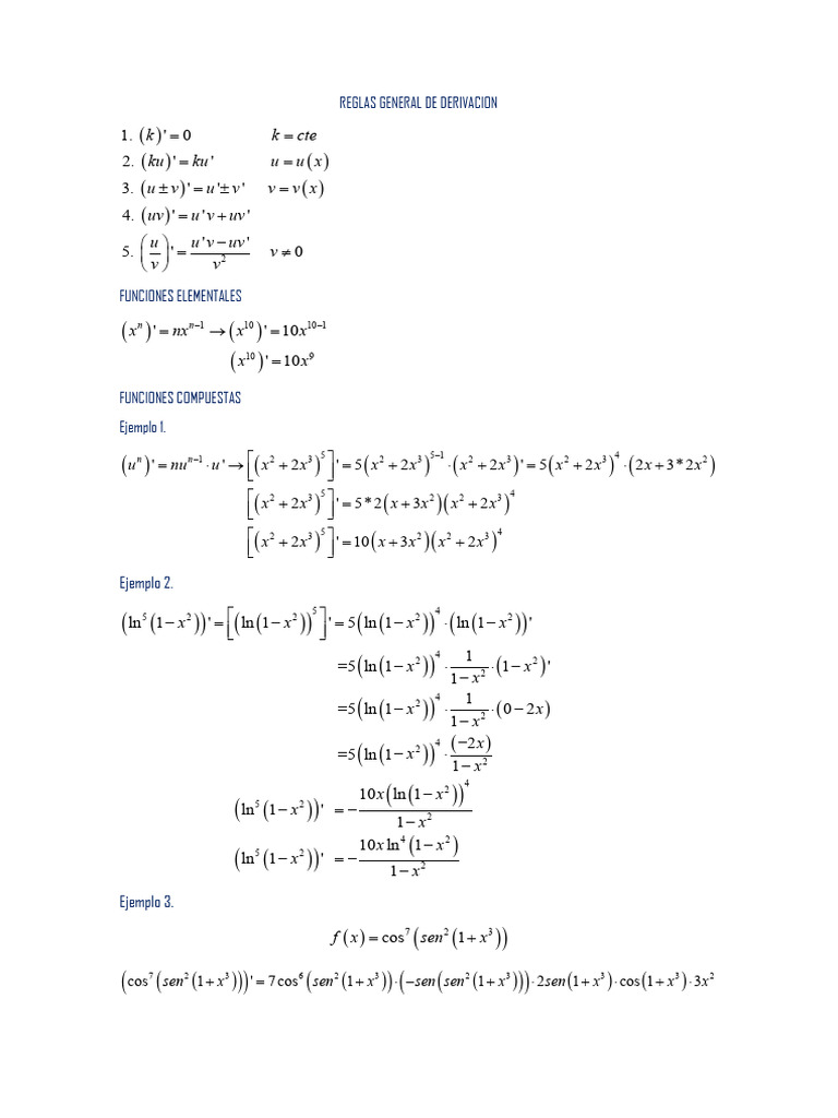 DERIVACION | PDF | Análisis matemático | Funciones y mapeos