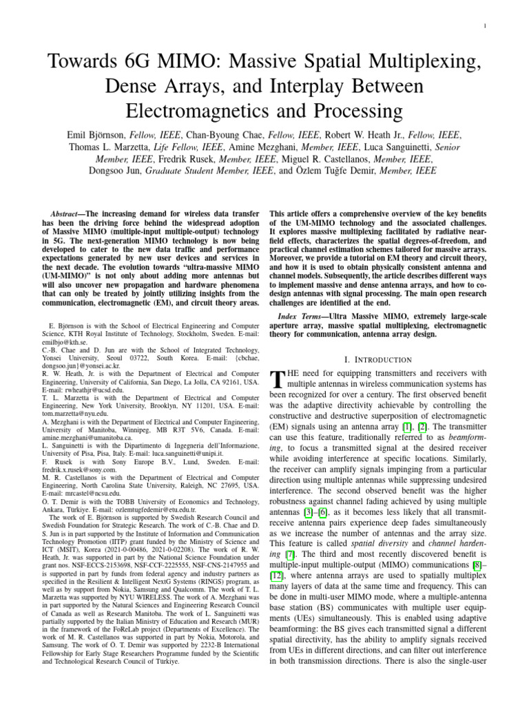 Towards 6G | PDF | Mimo | Antenna (Radio)