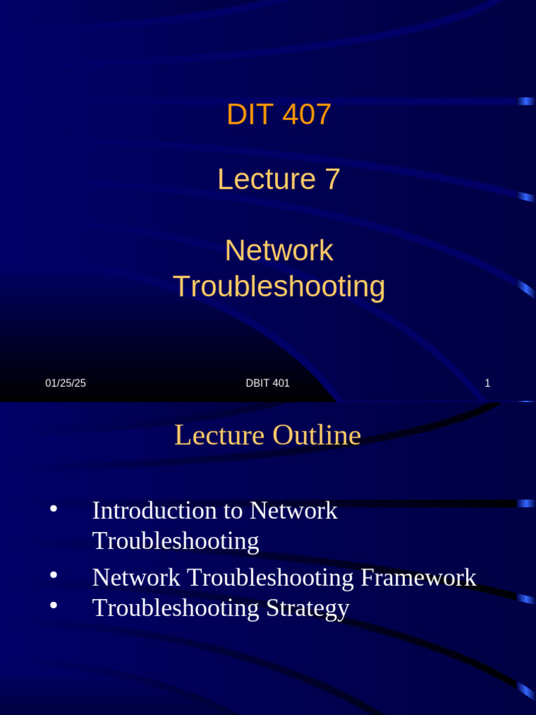 Lecture 7 - Network Troubleshooting | PDF | Computer Network ...