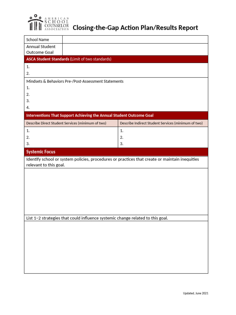 Closing the Gap Action Plan Report | PDF