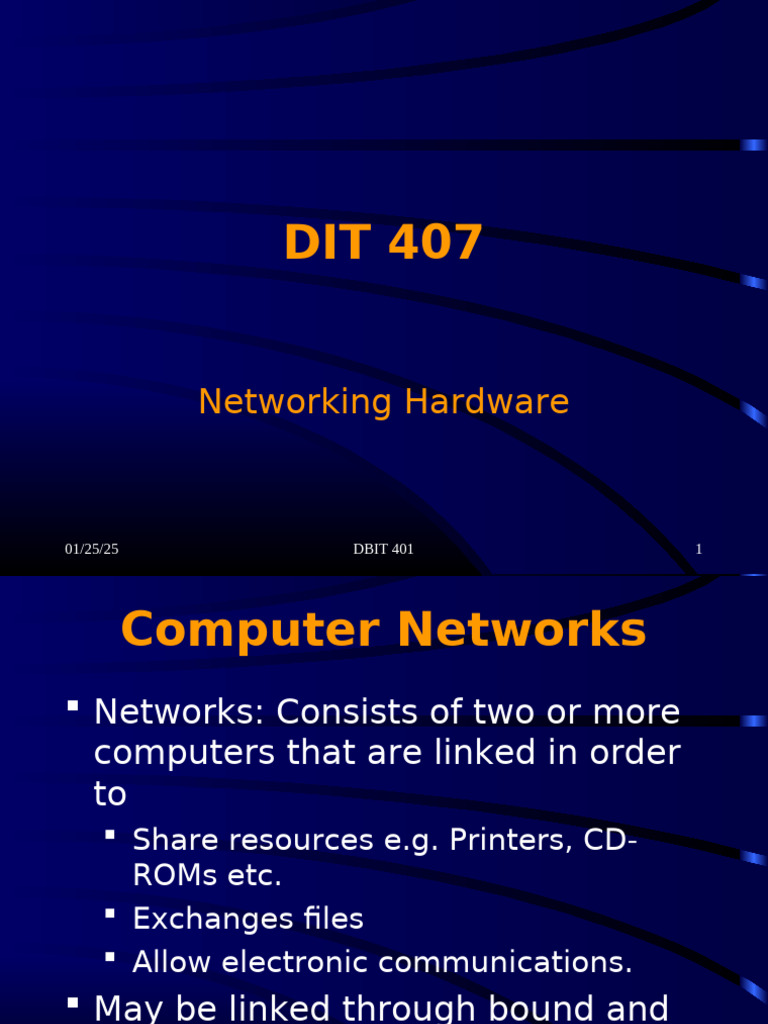 Lecture 4 - Networking Equipment | PDF | Network Interface Controller ...