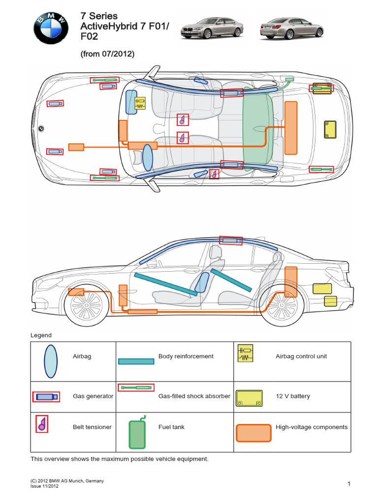 BMW ActiveHybrid 7 HEV 2013-2016 ERG | PDF | High Voltage | Electrical Connector