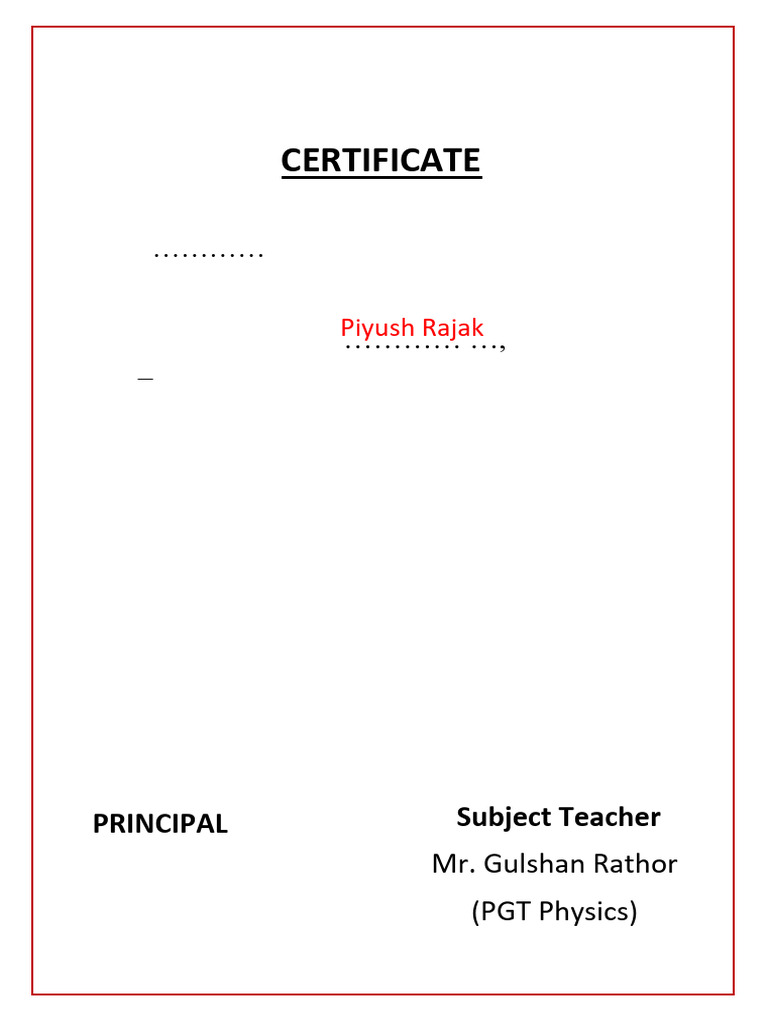 Certificate Phy | PDF