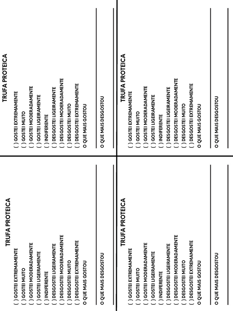 Escala Hedônica para Teste de Aceitabilidade | PDF