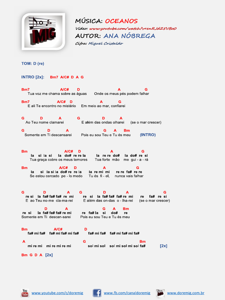 Oceanos cifra detalhada. | PDF