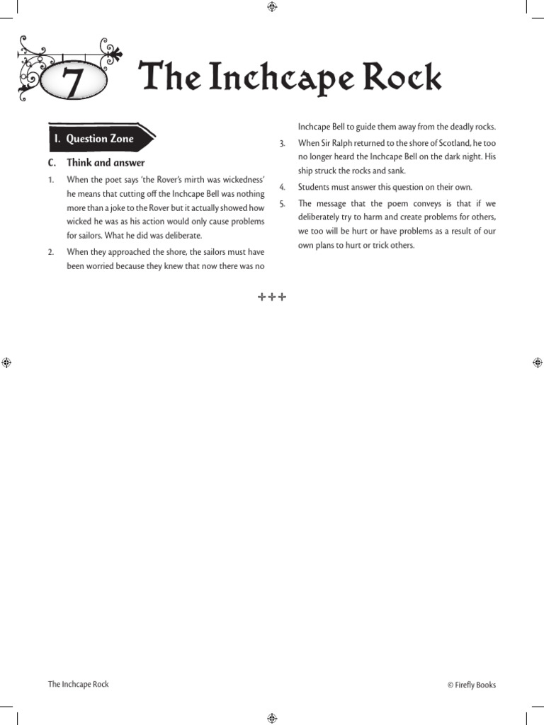 The Inchcape Rock: I. Question Zone | PDF