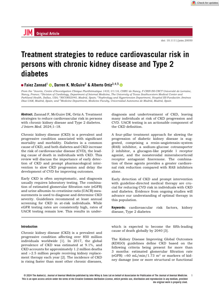 Treatment Strategies To Reduce Cardiovascular Risk in Persons With ...