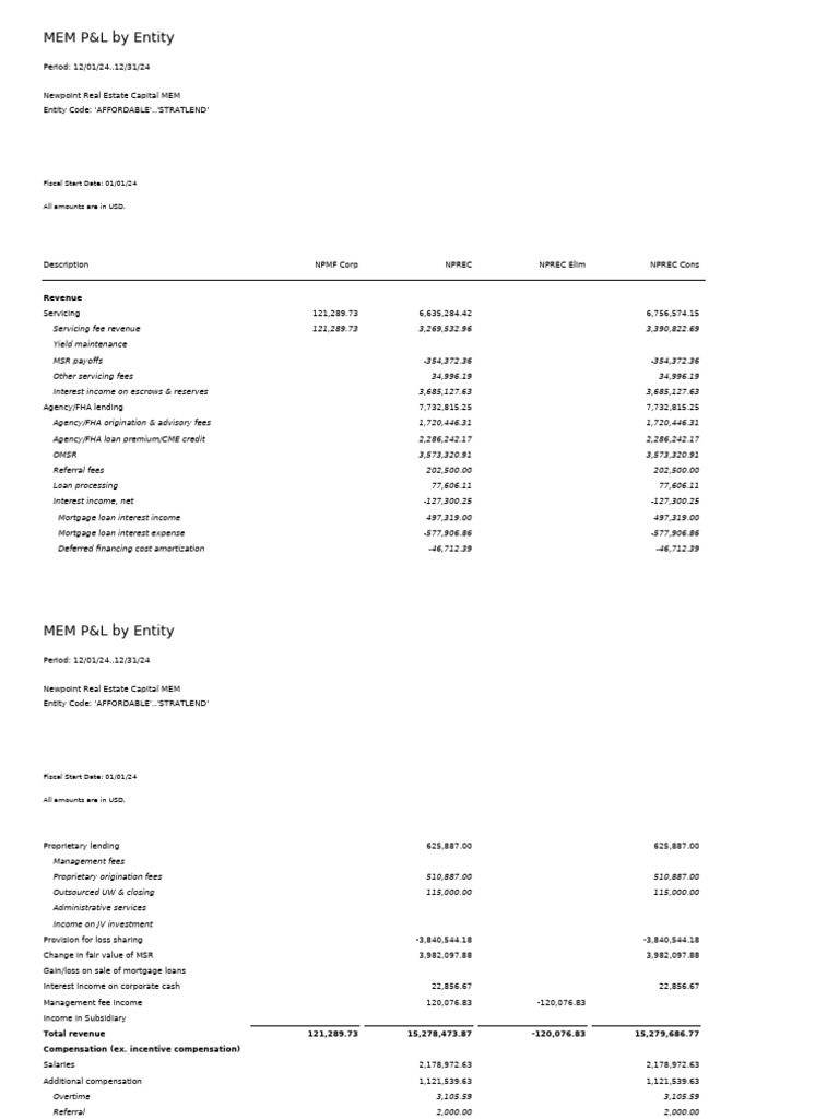 MEM Financial Report | PDF | Loans | Fha Insured Loan
