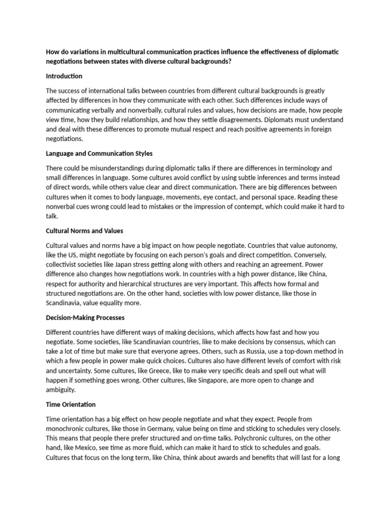 Assignment 1 BIRD 211 | PDF | Nonverbal Communication | Negotiation