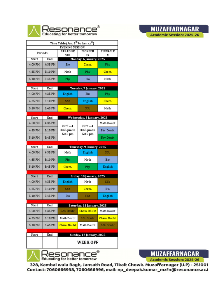 PCCP Evening MZFN Tt-27 | PDF