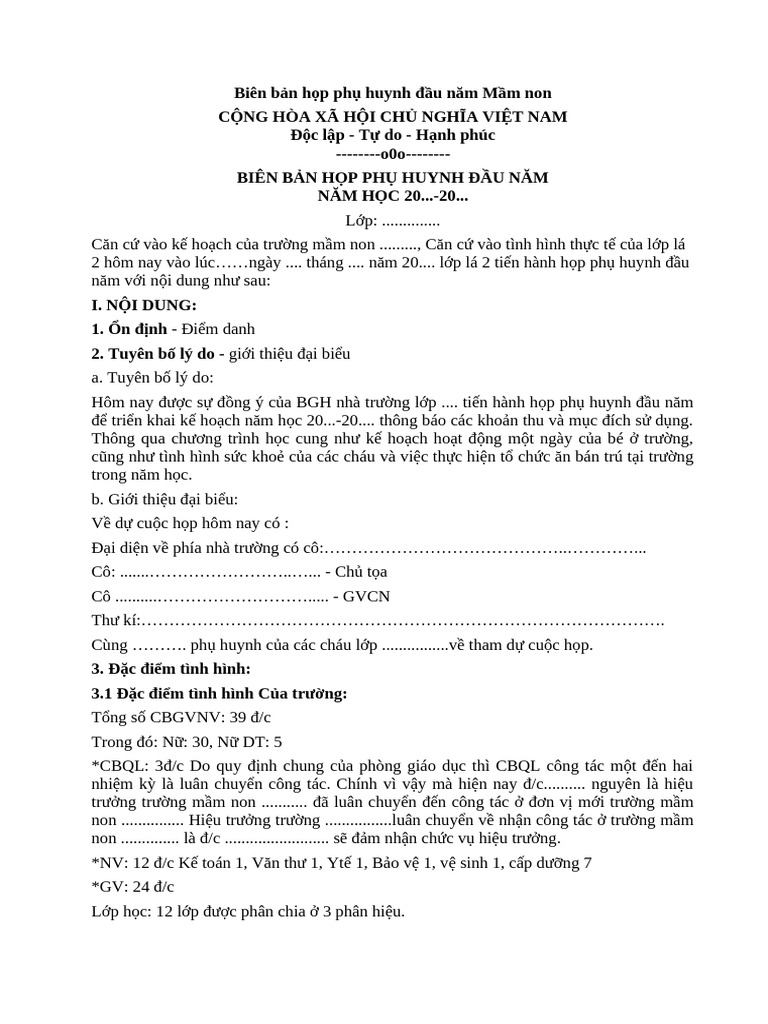 Bien Ban HPH Dau Nam | PDF