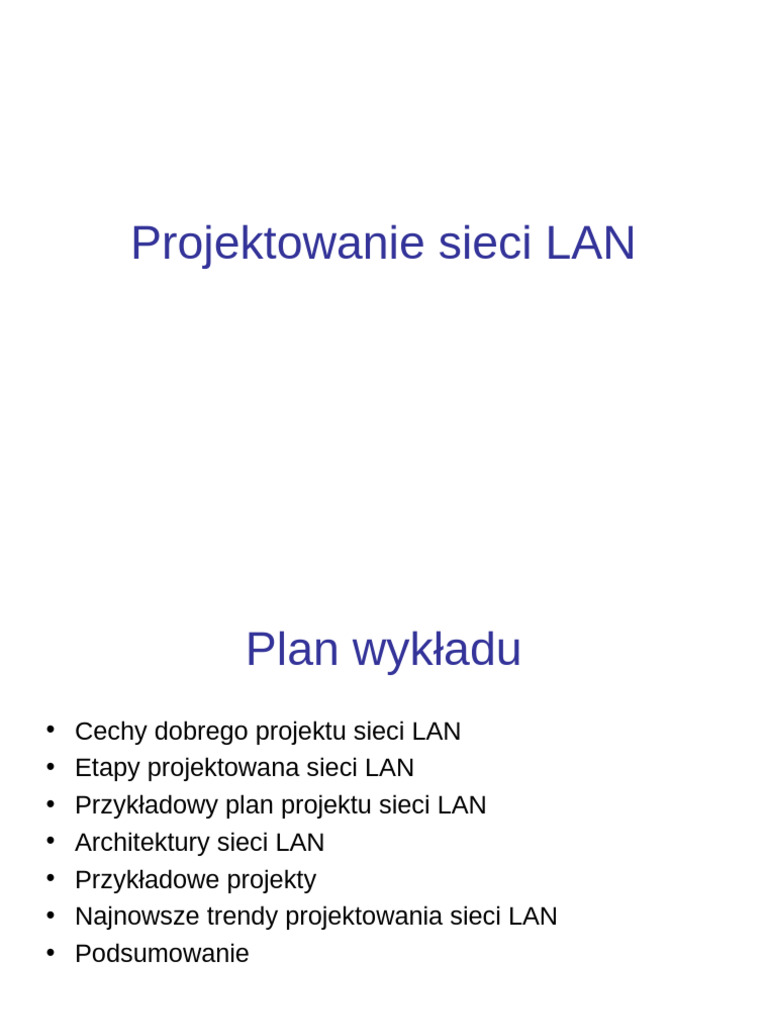 w9 Projektowanie Sieci LAN | PDF