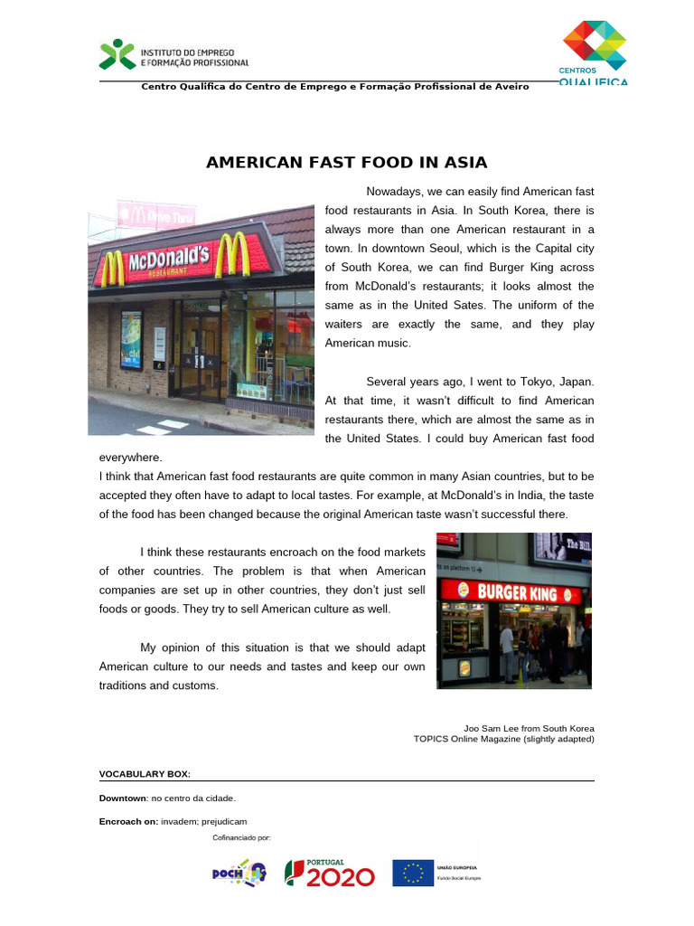 American Fast Food's Asian Influence | PDF | Fast Food | Convenience Food
