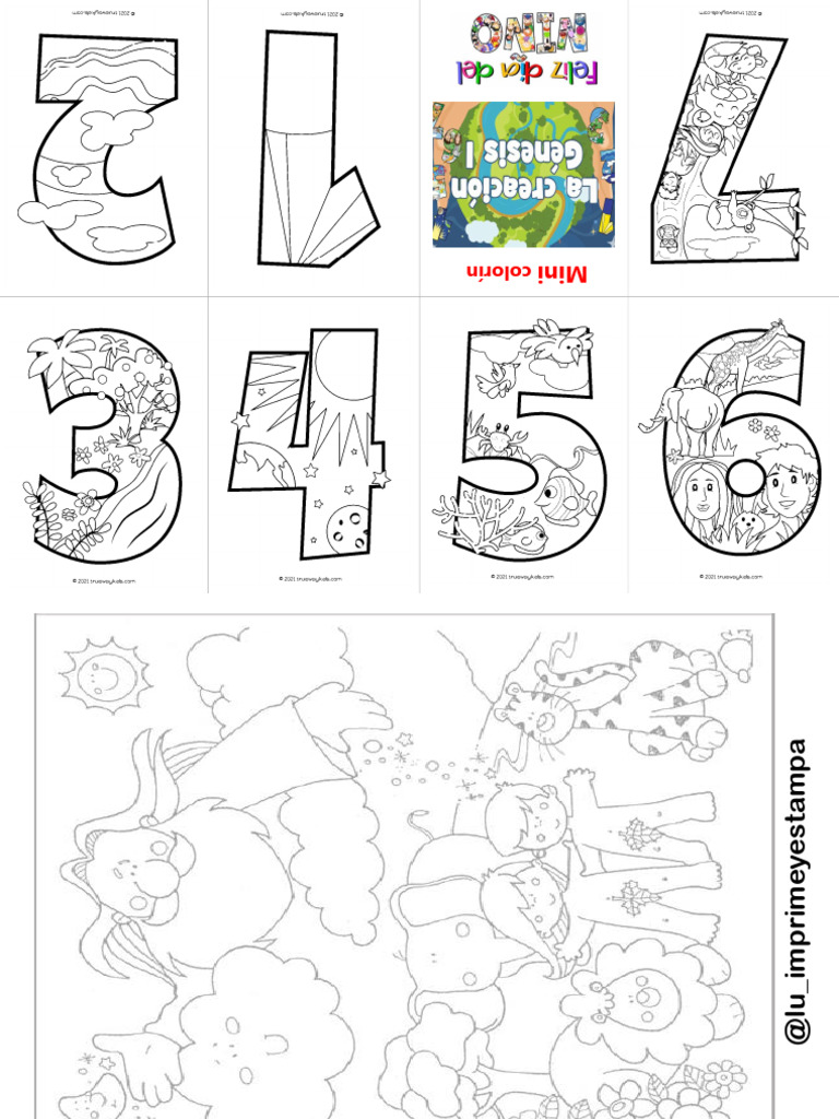 Creación y fe: Mini libritos para colorear | PDF