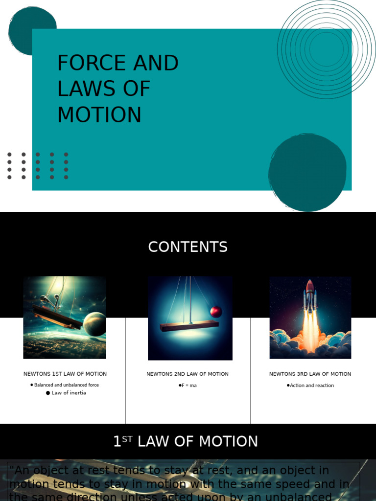 Force and Laws of Motion-1 | PDF | Force | Acceleration