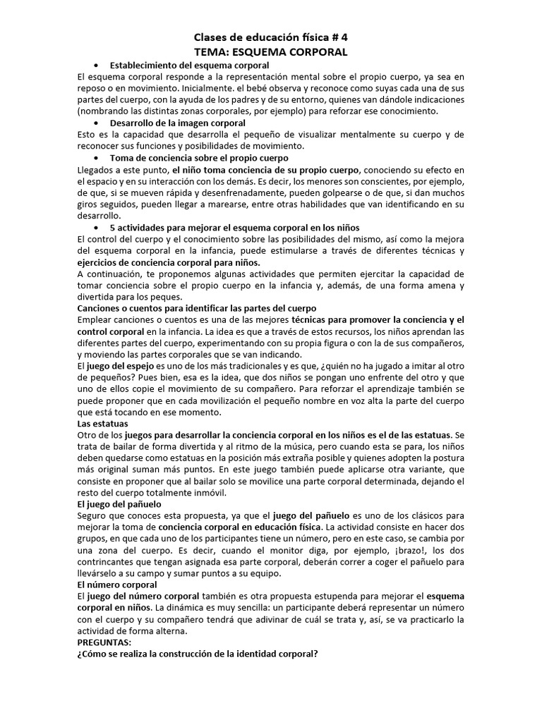 Clases de Educación Física #4 | PDF