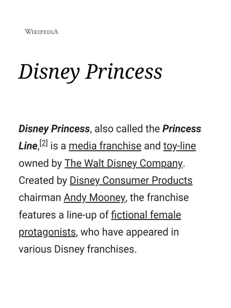 Disney Princess - Wikipedia | PDF | The Walt Disney Company