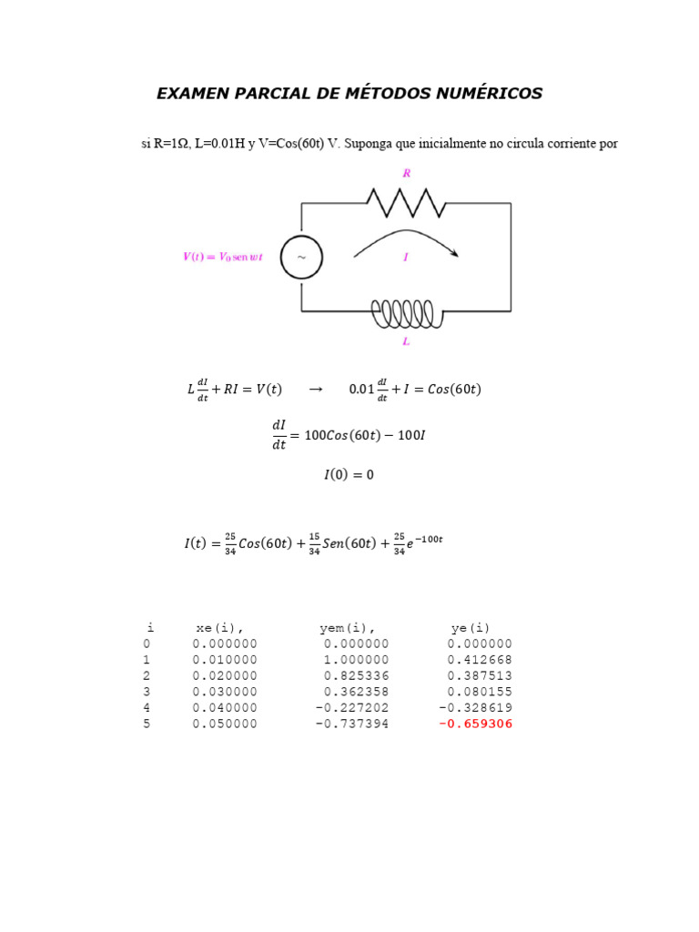5to Examen EDO - Solucion | PDF | Matemáticas Aplicadas | Calculo diferencial