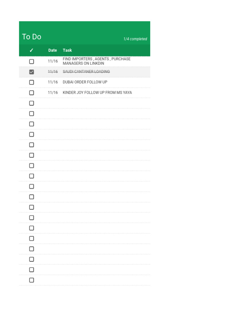 Homework Business To-Do List | PDF