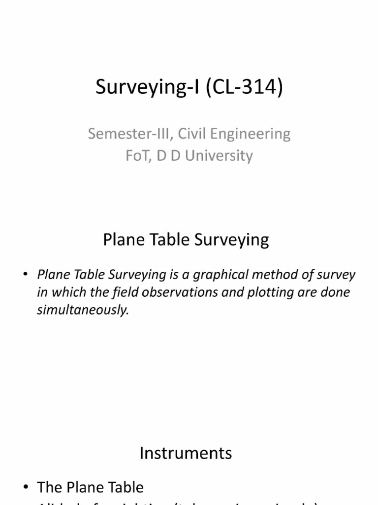 Plane Table Surveying | PDF