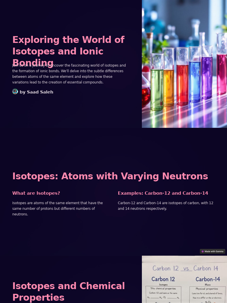 Isotopes and Ionic Bonding Guide | PDF | Ion | Ionic Bonding