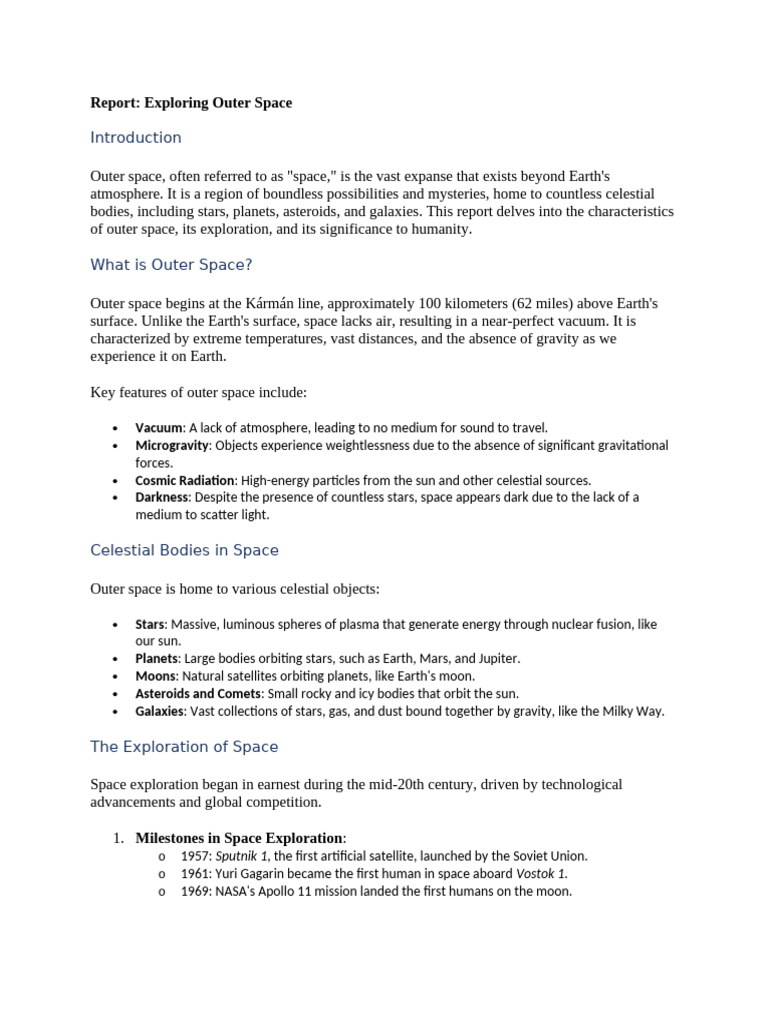 Exploring Outer Space Pdf Space Exploration Outer Space