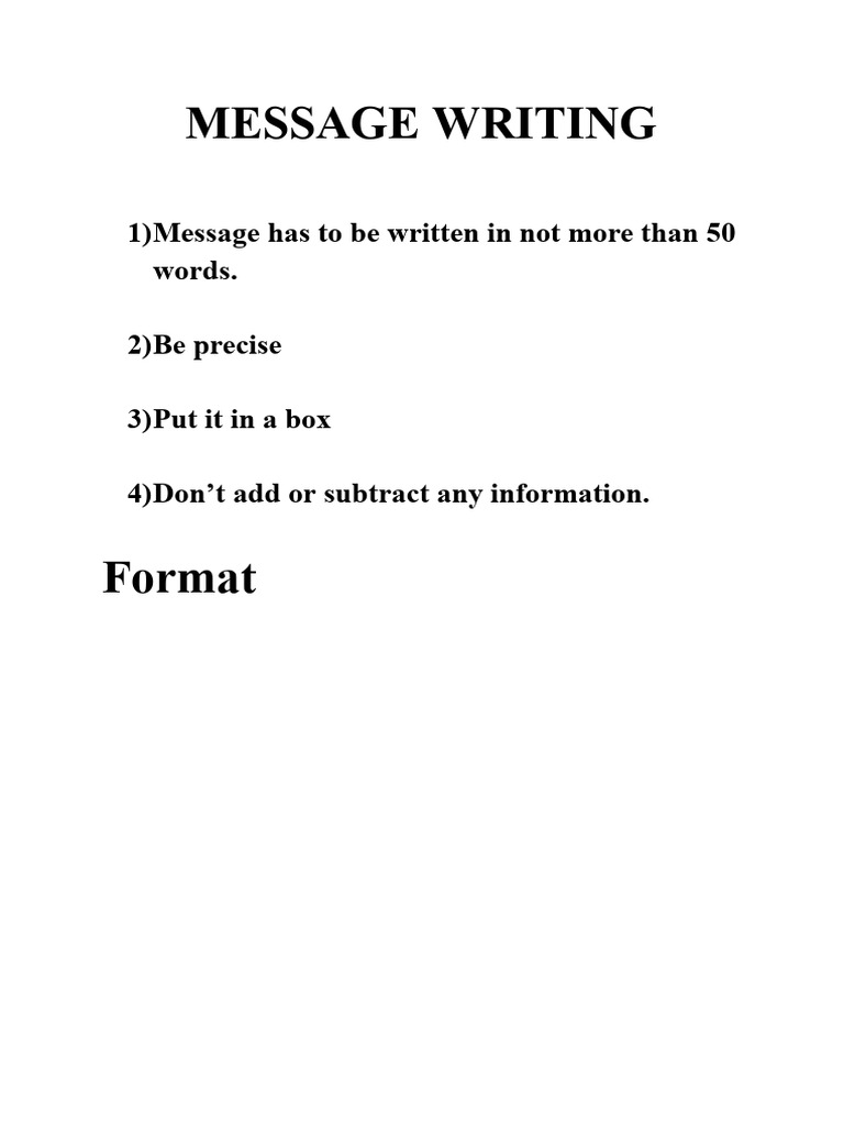 MESSAGE WRITING Class 6-2 | PDF