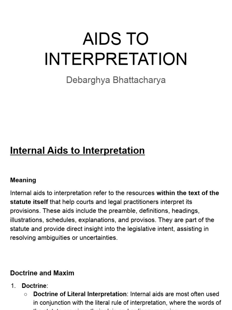 Aids To Interpretation | PDF | Statutory Interpretation | Murder