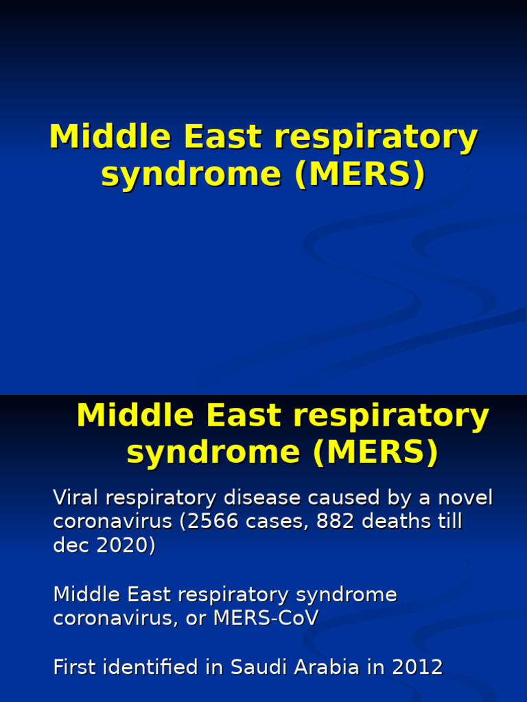 MERS | PDF | Medical Statistics | Medical Specialties