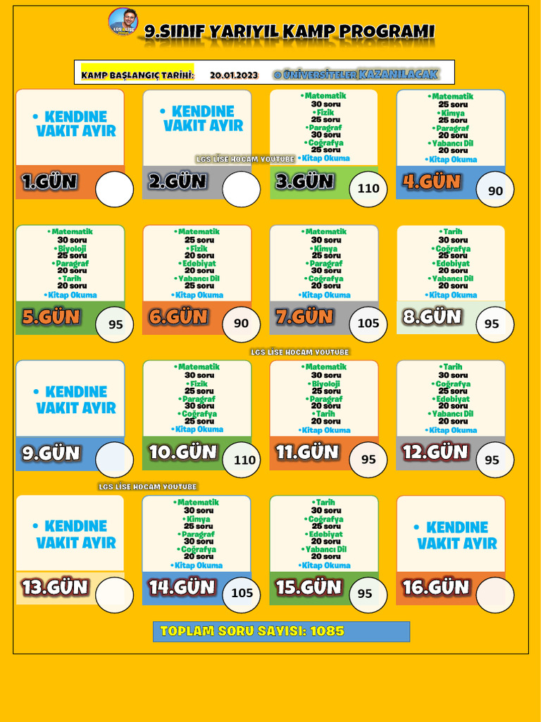YARIYIL 9.sınıf KAMP PROGRAMI | PDF