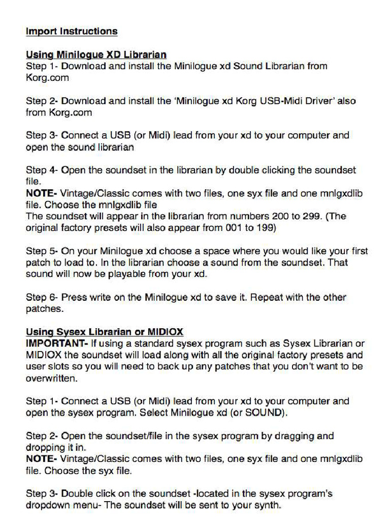 Import Instructions | PDF