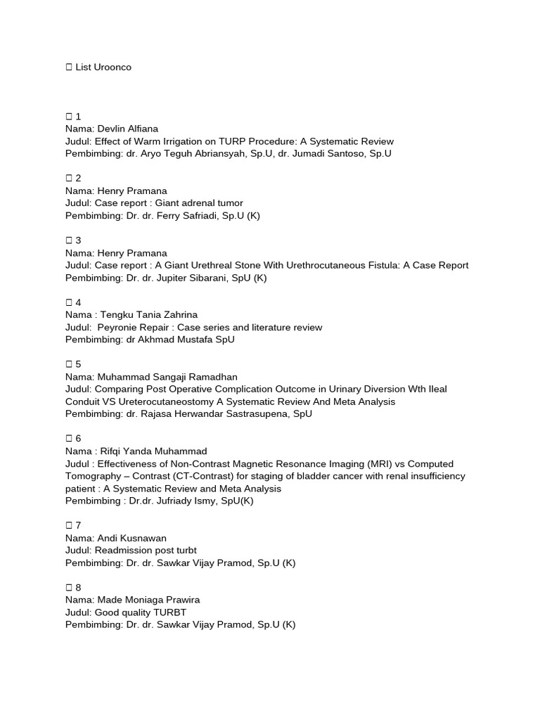 List Uro Onco | PDF | Prostate Cancer | Metastasis