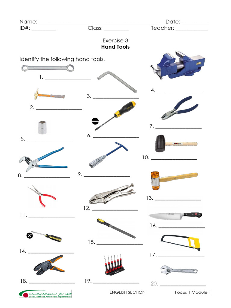 F1 - M1 - Hand Tools Exercise 3 | PDF