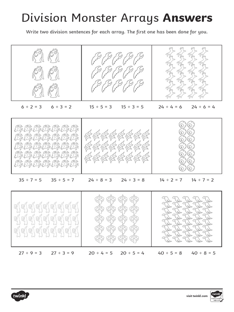Division Sentences for Arrays | PDF
