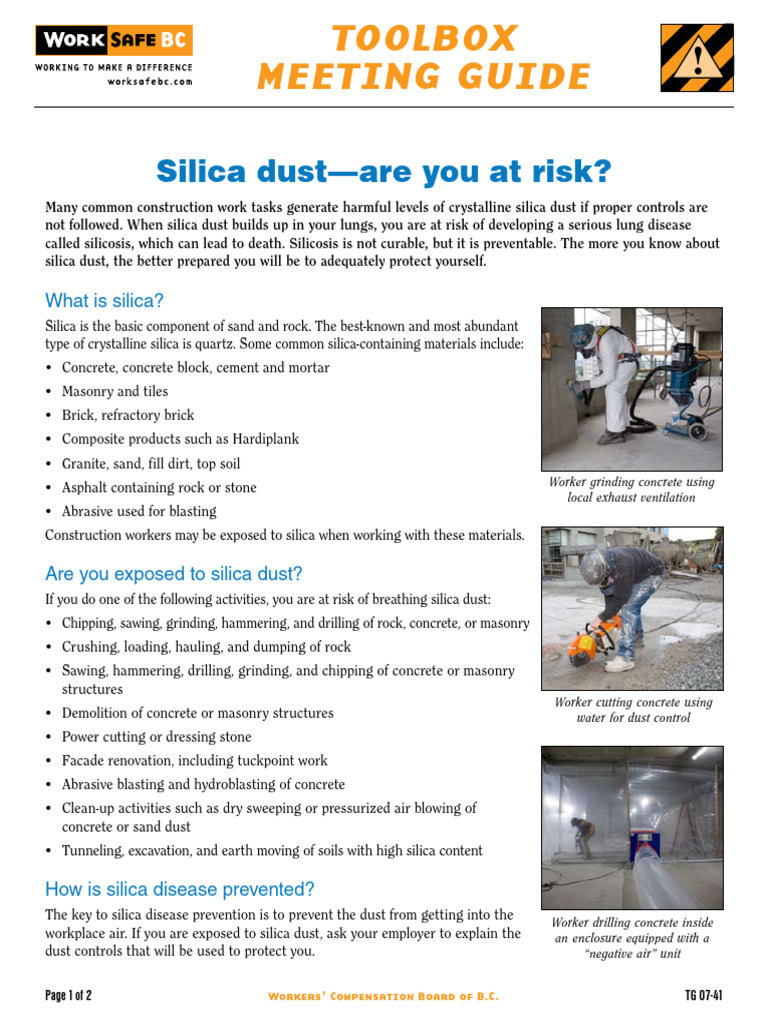 tg07 41 - Silica - Dust PDF en | PDF | Concrete | Silicon Dioxide