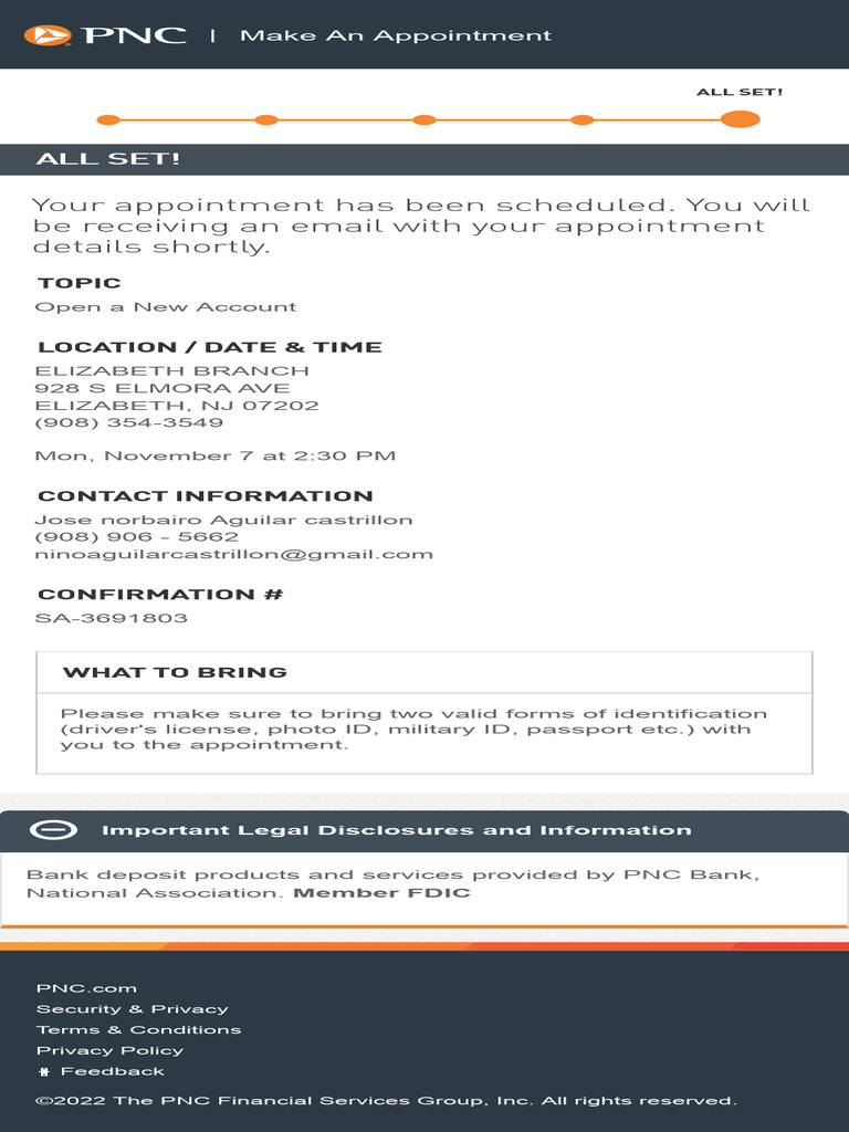 PNC - Make An Appointment All Set | PDF
