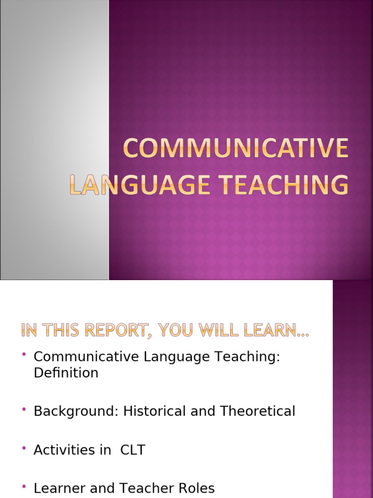 Meeting 4 Communicative Language Teaching | PDF | Language Education ...