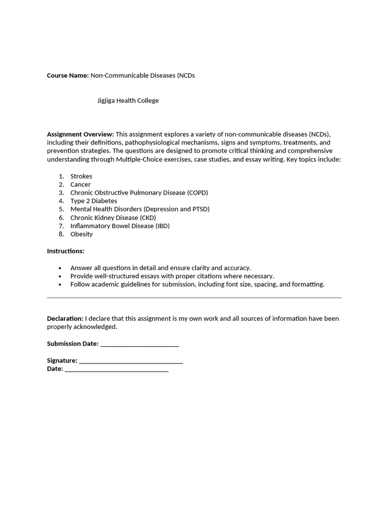 Individual Assigment NCD | PDF | Chronic Kidney Disease | Inflammatory ...