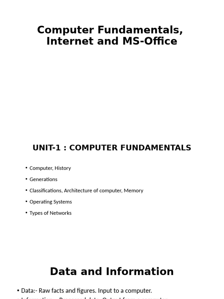 001 Computer Fundamentals Part 1 | PDF