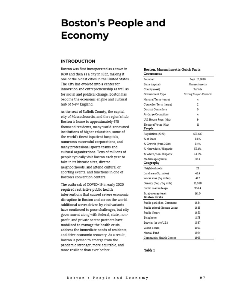 Boston's People and Economy | PDF | Boston | Workforce
