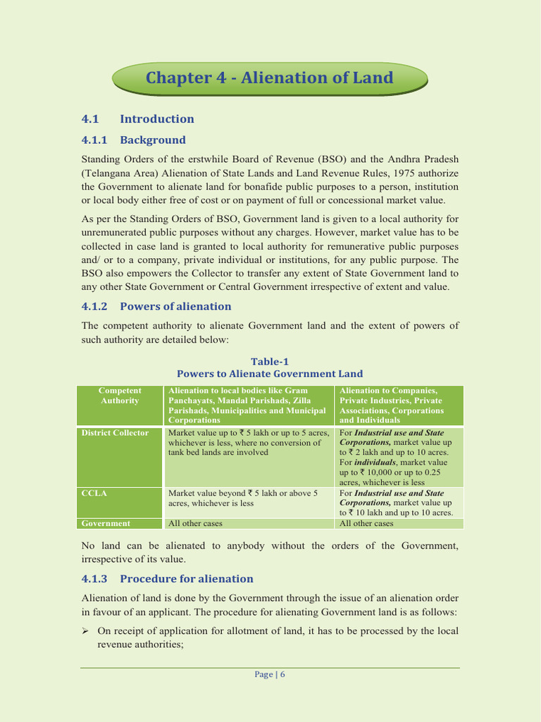 Andhra Pradesh Civil Land 2012 Chapter 6 | PDF