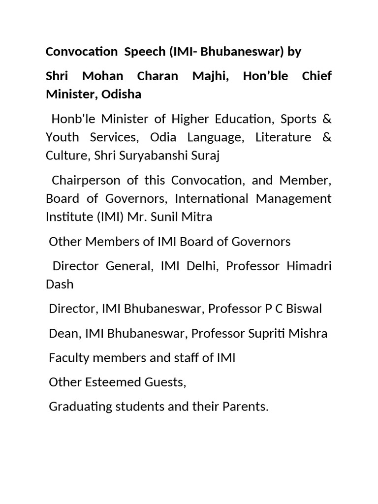 Convocation Speech Pdf Economies