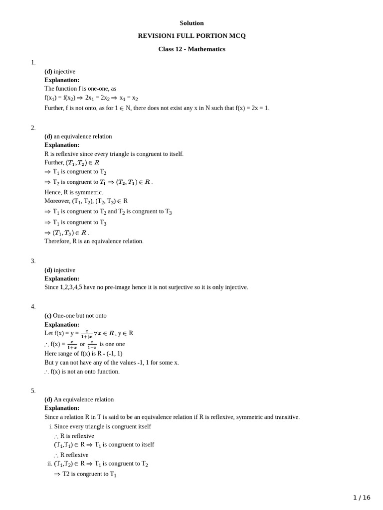 full portion mcq ans | PDF | Mathematical Optimization | Mathematical Analysis
