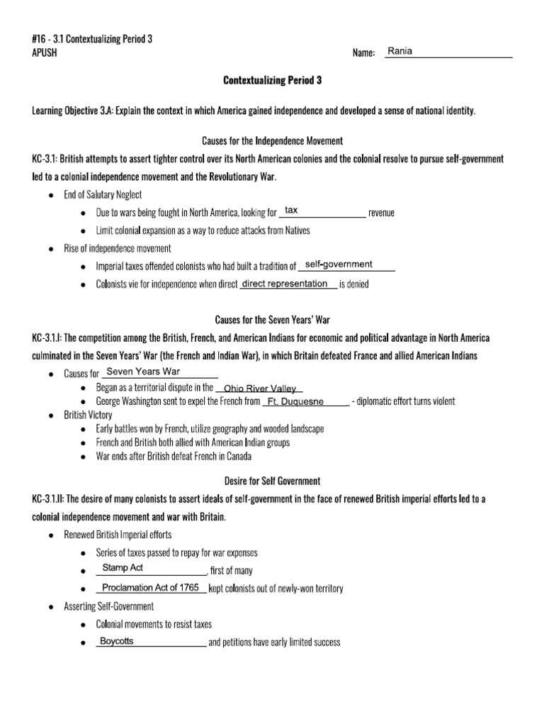 3.1 Contextualizing Period 3 | PDF