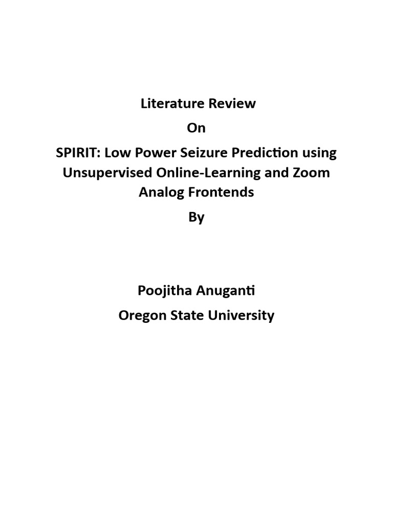 Final Literature Review Poojitha_Anuganti | PDF | Epilepsy | Electroencephalography
