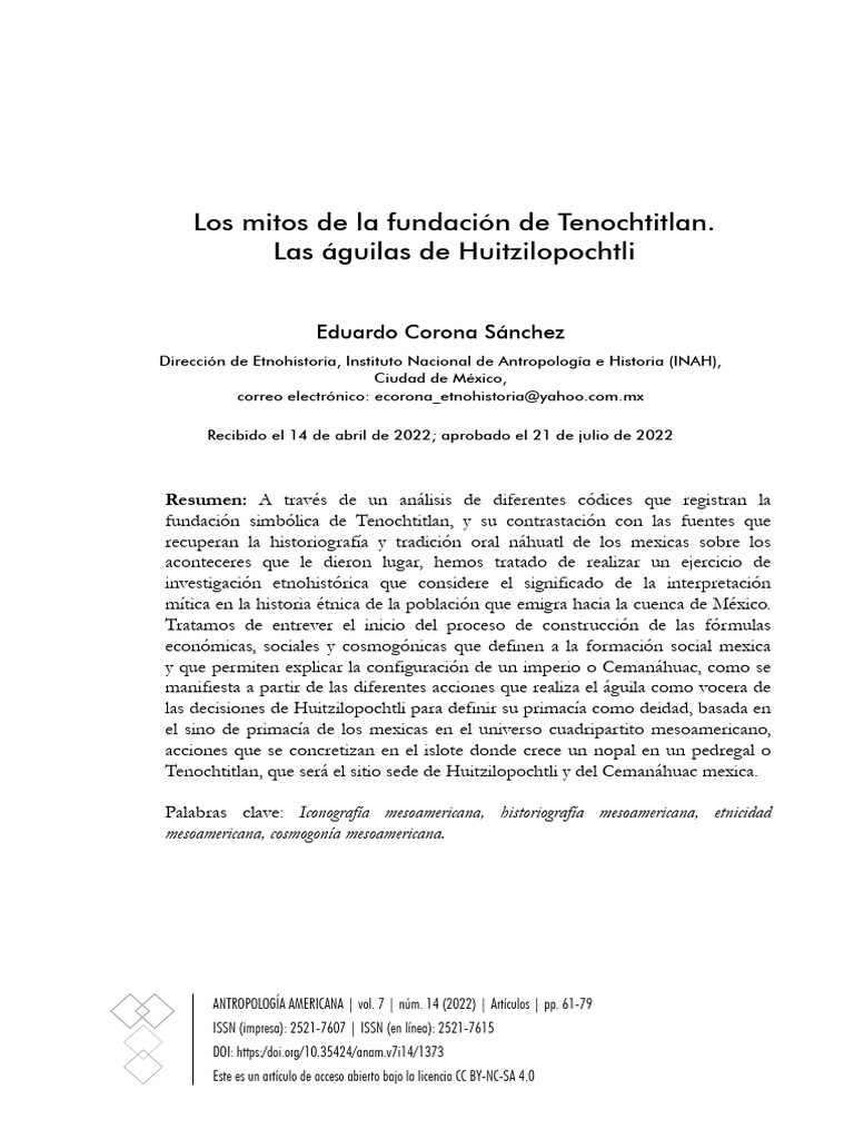 gromero,+AntropAmer Vol7 Num14 04-Corona | PDF | azteca