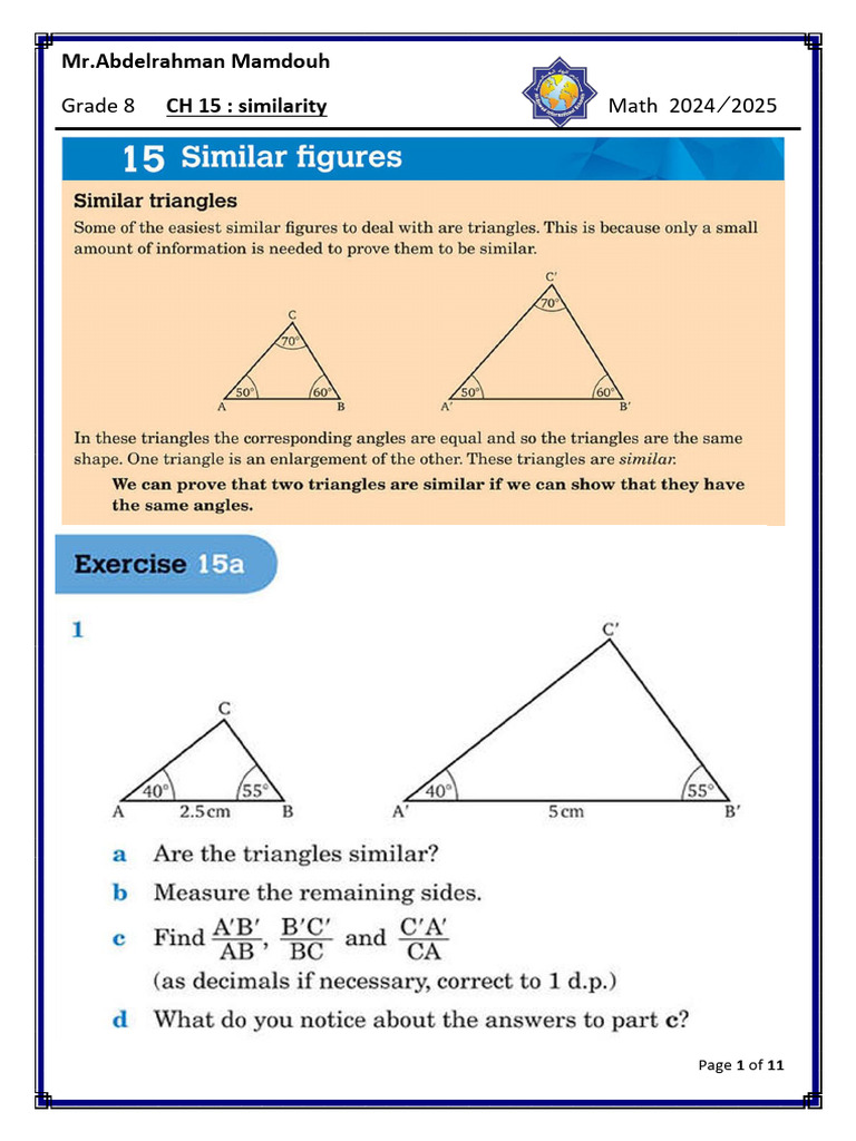 CH 15 Similarity | PDF