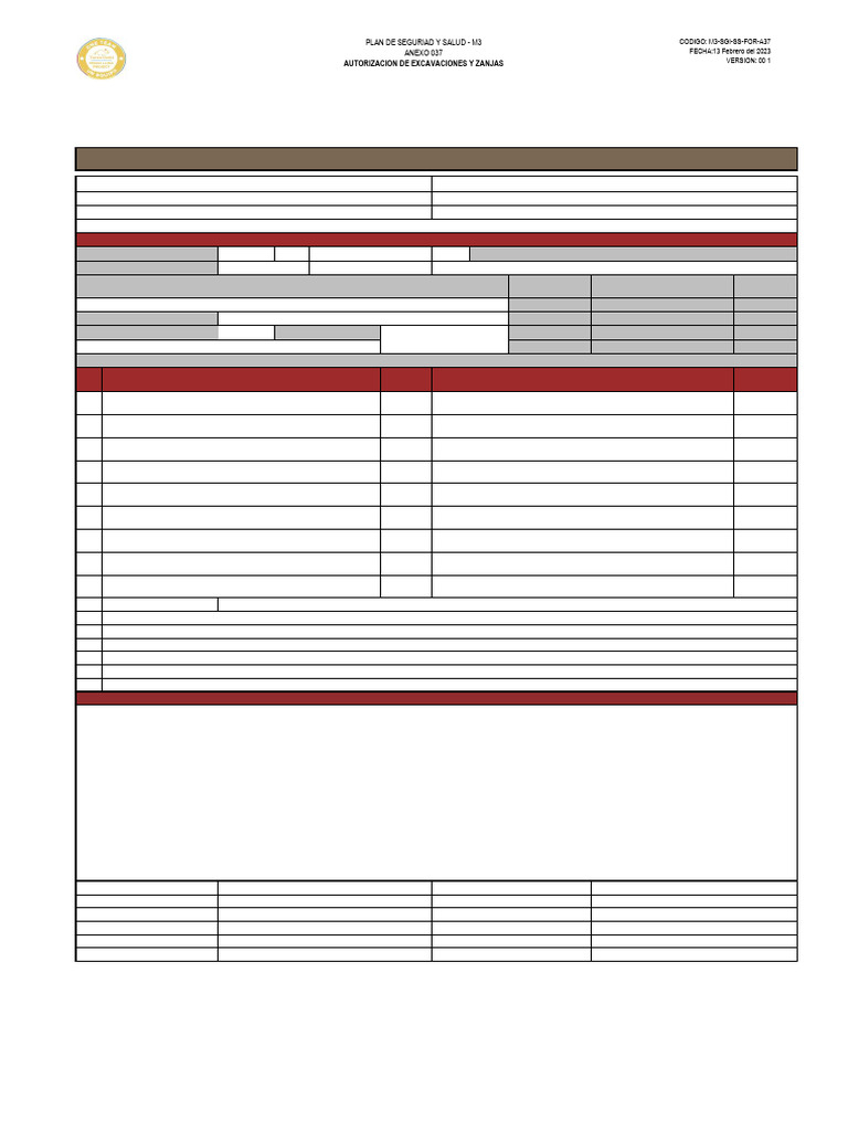 Autorización de Excavaciones M3 | PDF